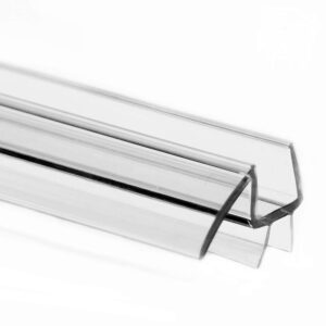 eatelle frameless shower door bottom seal with drip rail - 3/16" (5mm) thick glass, 36" long sweep - ultra clear polycarbonate