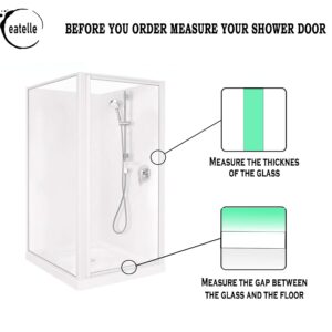 eatelle Frameless Shower Door Bottom Seal with Drip Rail - 3/16" (5mm) Thick Glass, 36" Long Sweep - Ultra Clear Polycarbonate