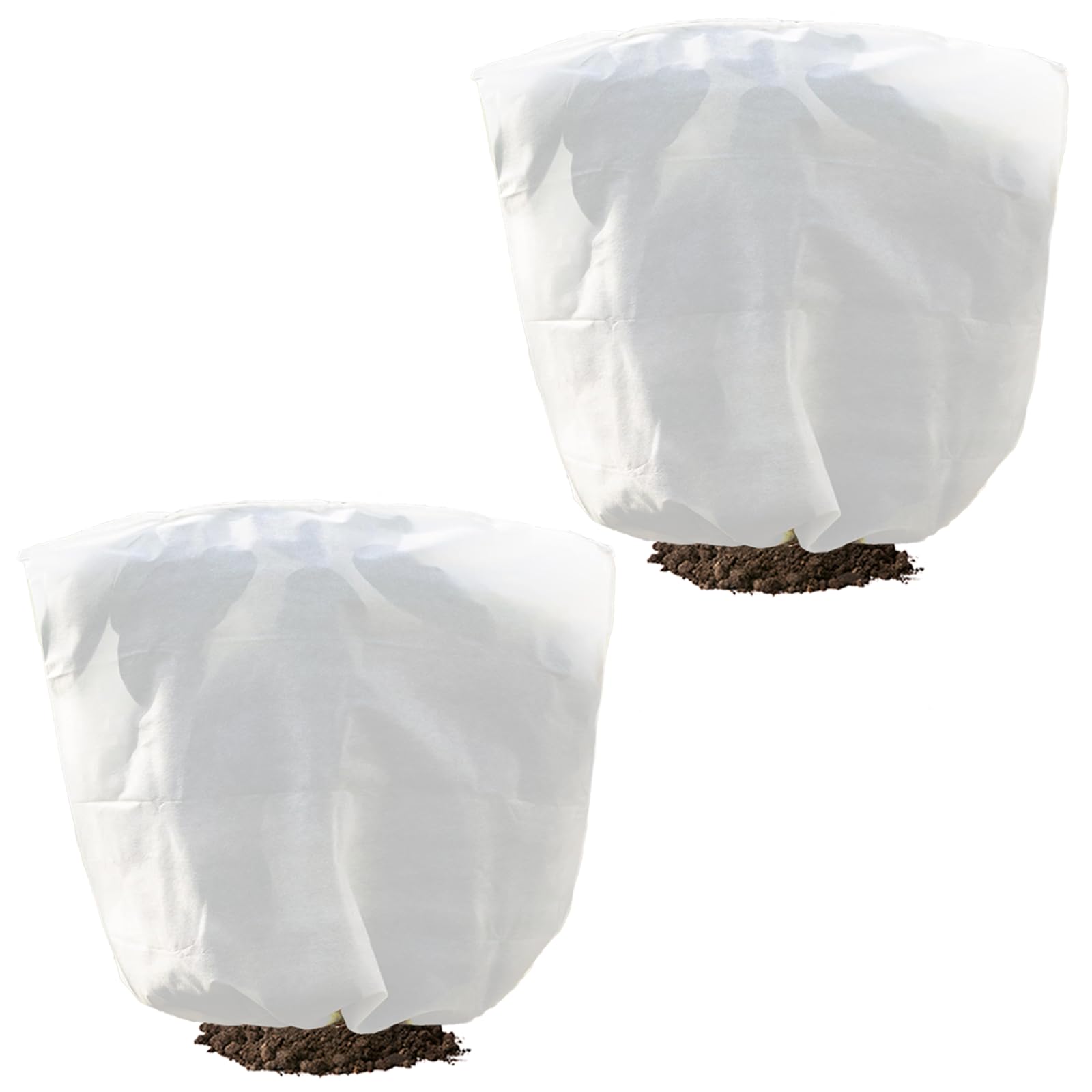 Plant Covers Frost Protection Bag Large Size Winter Drawstring Plant Covers Winter Reusable Plants Jacket for Fruit Tree Shrub Potted Plants (2 Pack 39.4"x39.4")