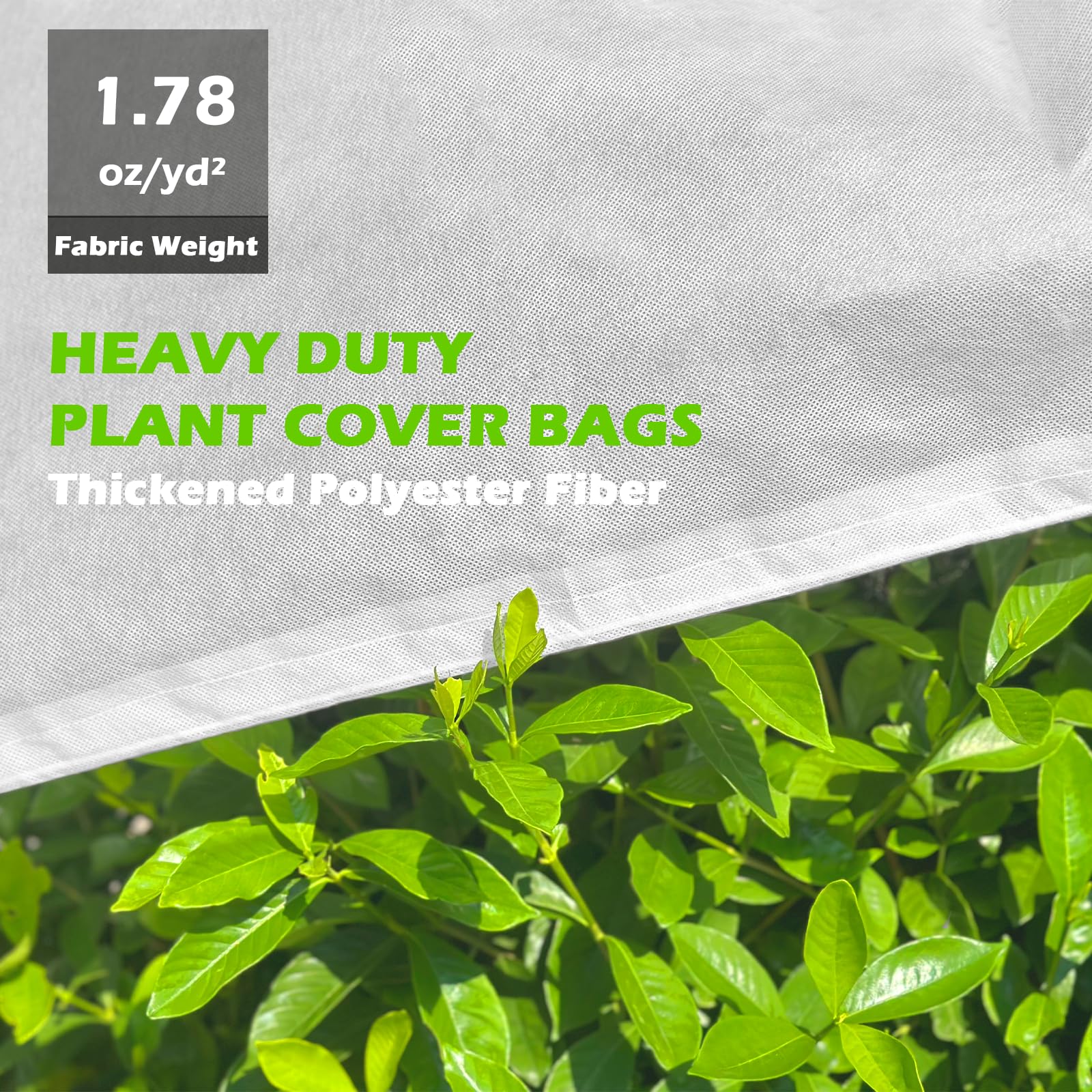 Plant Covers Frost Protection Bag Large Size Winter Drawstring Plant Covers Winter Reusable Plants Jacket for Fruit Tree Shrub Potted Plants (2 Pack 39.4"x39.4")