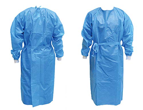 ObboMed Non-Surgical Disposable Isolation Gown with Elastic Cuff (Level 1 Blue Pack of 10)