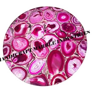 Pink Agate Stone Round 36" x 36" Inch Dining Table Top, Agate Stone Centre Table Top, Agate Stone Coffee Table Top, Agate Stone Meeting Room Table Top, Piece Of Conversation, Family HeirLoom