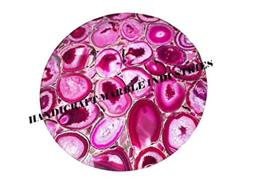 Pink Agate Stone Round 36" x 36" Inch Dining Table Top, Agate Stone Centre Table Top, Agate Stone Coffee Table Top, Agate Stone Meeting Room Table Top, Piece Of Conversation, Family HeirLoom