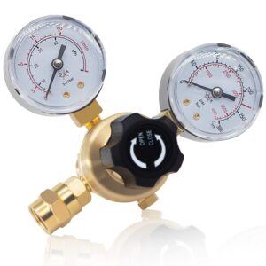 AWLOLWA Argon CO2 Regulators Gauges Gas Welding Regulator CGA580 Mig Tig Weld 0-4500PSI / 0-10BAR…