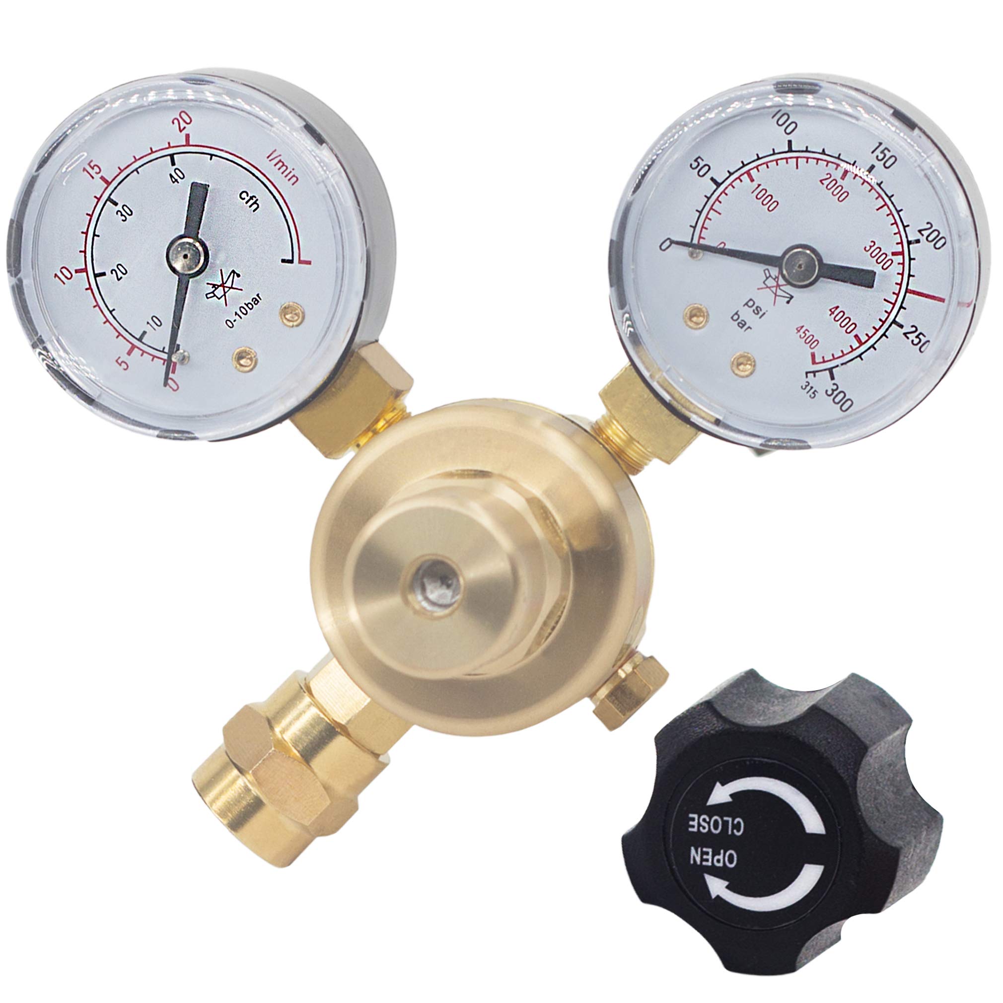 AWLOLWA Argon CO2 Regulators Gauges Gas Welding Regulator CGA580 Mig Tig Weld 0-4500PSI / 0-10BAR…