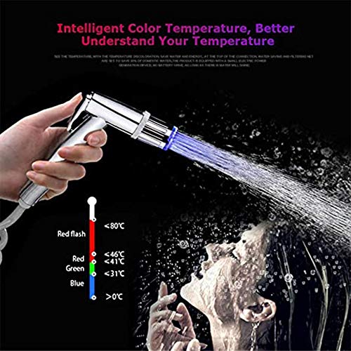 2-Pack 3-color LED Kitchen Water Faucet Head, Upgrade Temperature Sensitive Gradient Water Stream Color Changing Kitchen Spray Head Adapter Sink Lights for Kitchen and Bathroom, No Electric