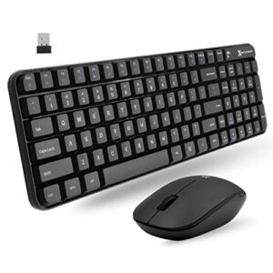 wireless keyboard mouse combo, x9 performance small full size wireless mouse and keyboard combo - 20% smaller cordless keyboard and mouse set to save space for windows, laptop, computer, desktop, pc