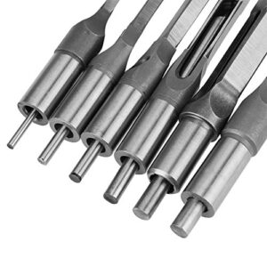 6Pcs Hole Drill Bit, Square Hole Drill Bit Woodworking Hole Saw Mortising Chisel Drill Bit Tool 1/4-Inch, 3/4inch, 3/8-Inch, 5/8-Inch, 5/16-Inch, 9/16-Inch Hole Saw Drill Bit Auger Rotation Wood Tool