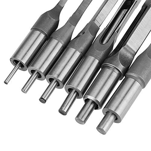 6Pcs Hole Drill Bit, Square Hole Drill Bit Woodworking Hole Saw Mortising Chisel Drill Bit Tool 1/4-Inch, 3/4inch, 3/8-Inch, 5/8-Inch, 5/16-Inch, 9/16-Inch Hole Saw Drill Bit Auger Rotation Wood Tool