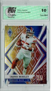 saquon barkley 2020 phoenix #80 fanatics fire burst card pgi 10