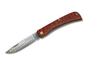 magnum by boker snake rangebuster damascus folding pocket knife 01ry141dam, brown