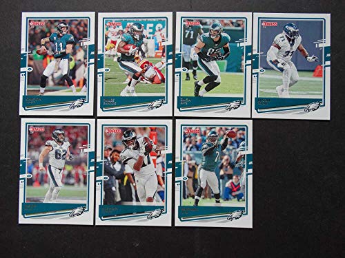 2020 Donruss Veteran Football Philadelphia Eagles Team Set of 7 Cards: Carson Wentz(#205), Miles Sanders(#207), Zach Ertz(#208), Jason Peters(#209), Jason Kelce(#210), Alshon Jeffery(#211), Michael Vick(#212)