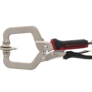 Milescraft 4000 2in Face Clamp Premium Heavy Duty, Locking, C-Clamp with Adjustable Swivel Pads, for Pocket Hole Joinery, Wood Projects, Welding and More