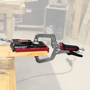 Milescraft 4000 2in Face Clamp Premium Heavy Duty, Locking, C-Clamp with Adjustable Swivel Pads, for Pocket Hole Joinery, Wood Projects, Welding and More