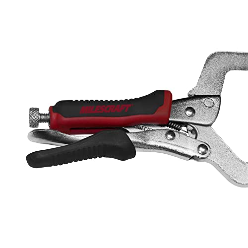 Milescraft 4000 2in Face Clamp Premium Heavy Duty, Locking, C-Clamp with Adjustable Swivel Pads, for Pocket Hole Joinery, Wood Projects, Welding and More