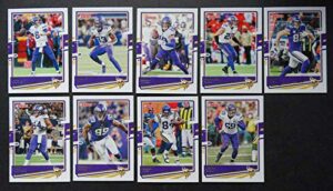 2020 donruss veteran football minnesota vikings team set of 9 cards: kirk cousins(#158), dalvin cook(#159), adam thielen(#160), harrison smith(#161), kyle rudolph(#162), eric kendricks(#163), danielle hunter(#164), randy moss(#165), jared allen(#166)