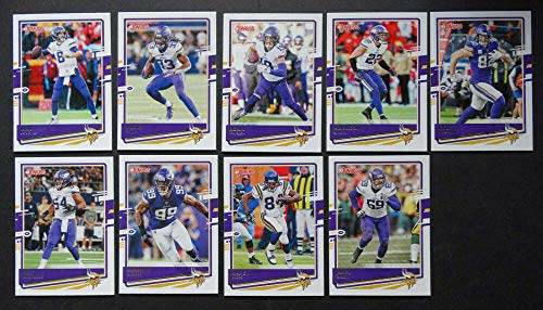 2020 Donruss Veteran Football Minnesota Vikings Team Set of 9 Cards: Kirk Cousins(#158), Dalvin Cook(#159), Adam Thielen(#160), Harrison Smith(#161), Kyle Rudolph(#162), Eric Kendricks(#163), Danielle Hunter(#164), Randy Moss(#165), Jared Allen(#166)