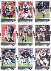 2020 donruss veteran football las vegas raiders team set of 10 cards: jason witten(#83), cory littleton(#147), derek carr(#197), darren waller(#198), josh jacobs(#199), hunter renfrow(#200), maxx crosby(#201), trent brown(#202), tyrell williams(#203), mar