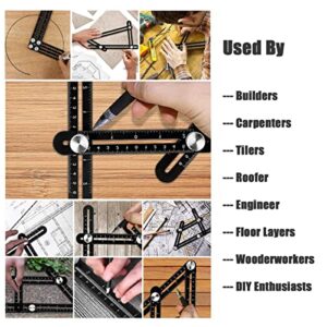 Multi Angle Measuring Ruler 12-Side Alloy Angle Finder Template Tool 12- Folding Ruler Brick Tile Wood Corner Positioning Tools