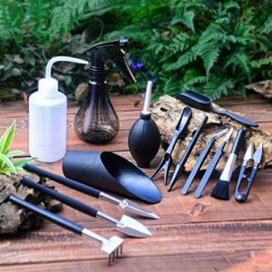 Benvo 20 Pieces Succulent Plants Tools Mini Garden Transplanting Set for Fairy Garden Planting, Miniature Plant Care of Cactus, Houseplant, Bonsai Plants Tools Kit