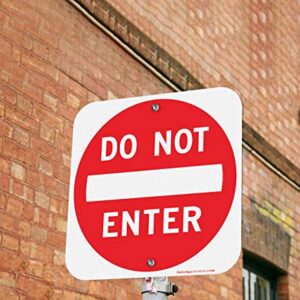 Do Not Enter Sign,12x12 Inch Square .040 Aluminum,Reflective Rust Free Metal Sign,Fade/ Weather Resistant,Easy to Mount,Indoor/Outdoor Use