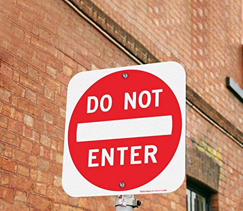 Do Not Enter Sign,12x12 Inch Square .040 Aluminum,Reflective Rust Free Metal Sign,Fade/ Weather Resistant,Easy to Mount,Indoor/Outdoor Use