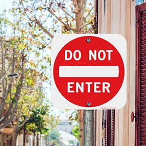 Do Not Enter Sign,12x12 Inch Square .040 Aluminum,Reflective Rust Free Metal Sign,Fade/ Weather Resistant,Easy to Mount,Indoor/Outdoor Use