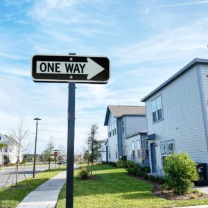 One Way Sign with Right Arrow,18x6 Inches Engineer Grade Reflective Rust Free Aluminum,Weather/Fade Resistant, UV Protected,Easy to Mount,Indoor/Outdoor Use