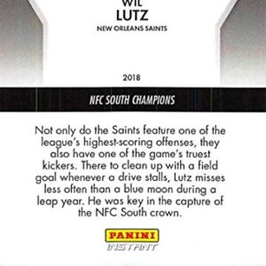 2018 Panini Instant NFL Football #168 Wil Lutz New Orleans Saints Official NFL Trading Card From Panini America in Raw (NM or Better) Condition