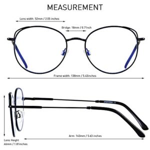 ANDWOOD Blue Light Blocking Glasses Women Cat Eye Computer Eyeglasses Metal Frame Hipster 2 Pack Rose Gold Black