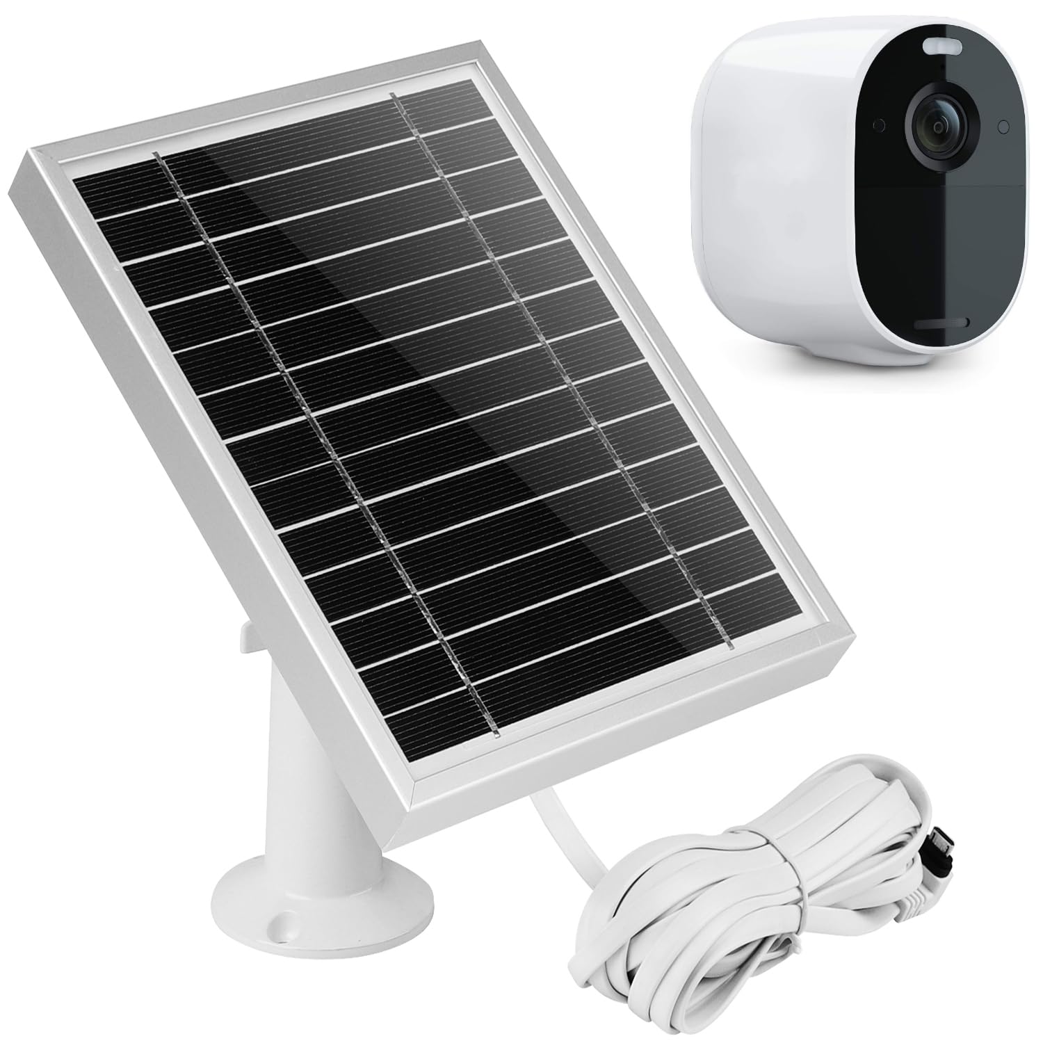 UYODM Solar Panel Charger Compatible with Arlo Essential Spotlight/XL Spotlight Only, 16.5ft Outdoor Power Charging Cable Micro USB, IP66 Weatherproof Aluminum Alloy Frame (Not for 2K/2nd Gen)