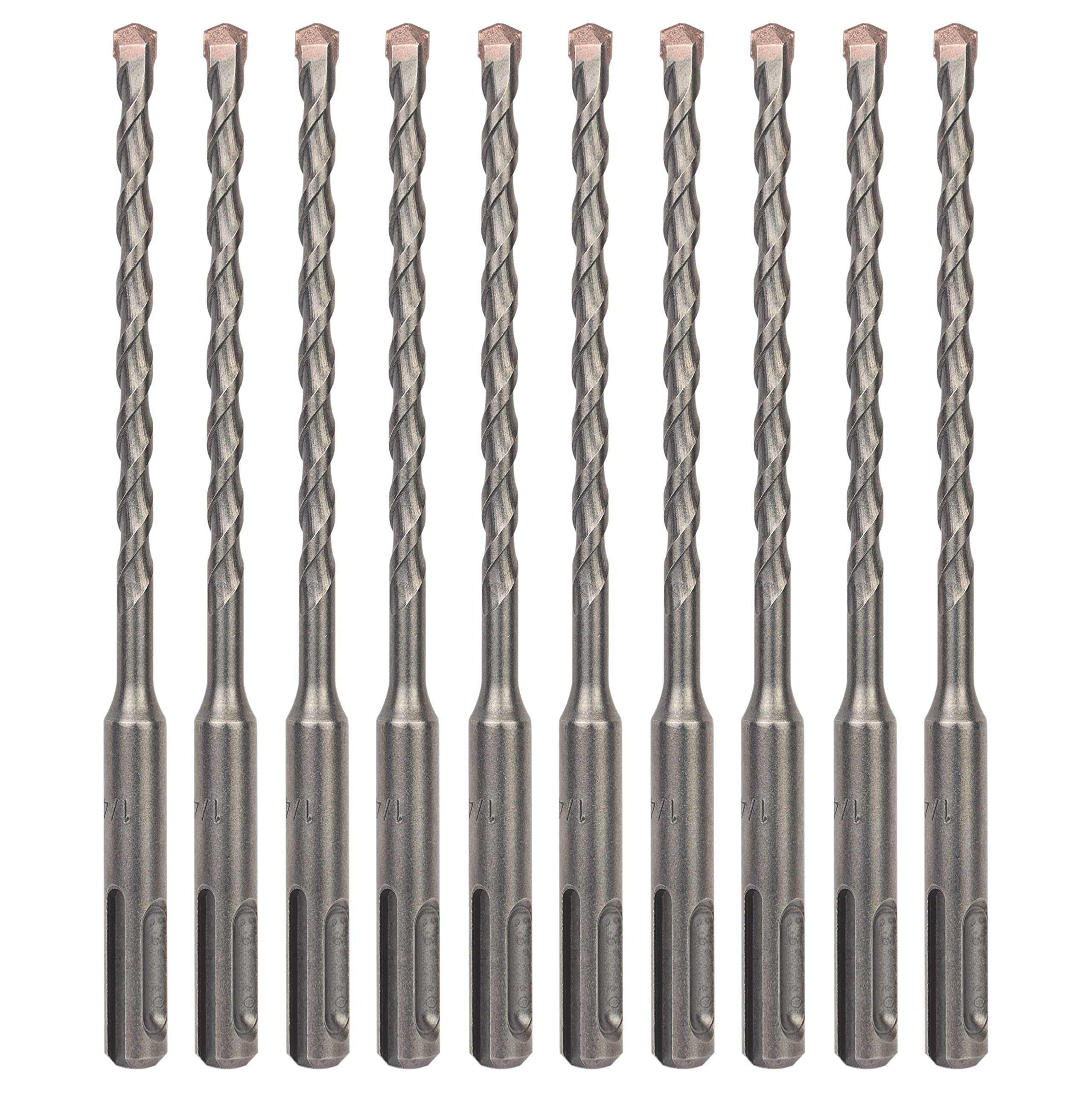 Sabre Tools 10-Pack 1/4 Inch x 6 Inch SDS Plus Rotary Hammer Drill Bits, Carbide Tipped for Brick, Stone and Concrete (1/4” x 4" x 6")