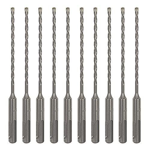 Sabre Tools 10-Pack 5/32 Inch x 6 Inch SDS Plus Rotary Hammer Drill Bits, Carbide Tipped for Brick, Stone and Concrete (5/32” x 4" x 6")