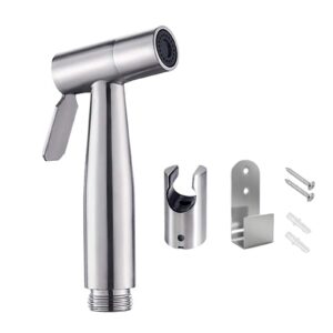 bidet sprayer head with hook, stainless steel bidet sprayer kit, baby cloth diaper sprayer, easy to install for personal hygiene and bedpan wc sprayer