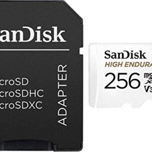 SanDisk High Endurance 256GB TF Card MicroSDXC Memory Card for Dash Cams & Home Security System Video Cameras (SDSQQNR-256G-AN6IA) Class 10 Bundle with (1) Everything But Stromboli MicroSD Card Reader