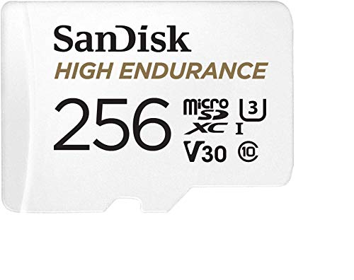 SanDisk High Endurance 256GB TF Card MicroSDXC Memory Card for Dash Cams & Home Security System Video Cameras (SDSQQNR-256G-AN6IA) Class 10 Bundle with (1) Everything But Stromboli MicroSD Card Reader