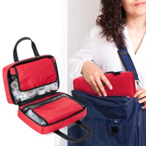 Trunab Small First Aid Kit Bag Empty Portable Emergency Kits Trauma Bag, Ideal for Car, Home, Camping and Hiking, Red Bag Only