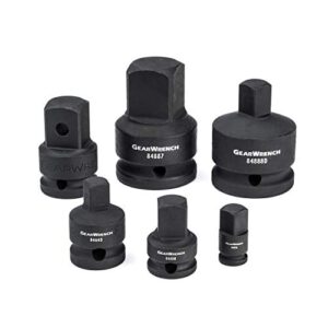 gearwrench 6 piece 1/4", 3/8", 1/2", 3/4" drive impact adapter set - 84928a-07