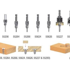 Amana Tool AMS-625 2-Pc Carbide Tipped Countersink with Adjustable Depth Stop and No-Thrust, No Marring Ball Bearing, with Plug Cutter Set