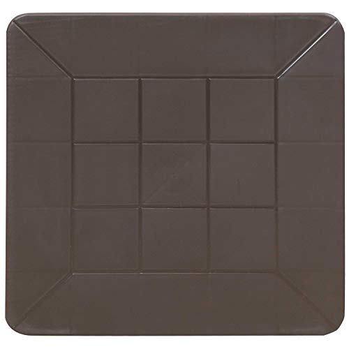 Sunnydaze 18-Inch Square Indoor/Outdoor Plastic Side Table - Set of 2 Tables - Brown