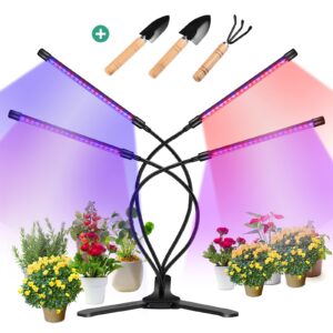 360° grow light for indoor plants - gooseneck full spectrum growing lamp strip w/ 3 modes 9 dimmable brightness 3/9/12 h timer ideal for greenhouse plants flowers veg succulents potted growth