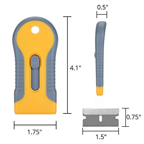 Bates- Razor Blade Scraper, 2 Pack, Razor Scraper Set with 30 Extra Blades, Razor Scraper, Window Scraper, Scraper Tool, Glass Scraper, Scraper Blades, Blade Scraper, Razor Blade Retractable.