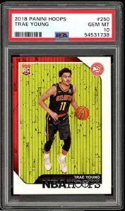 trae young rookie card 2018 panini hoops #250 psa 10