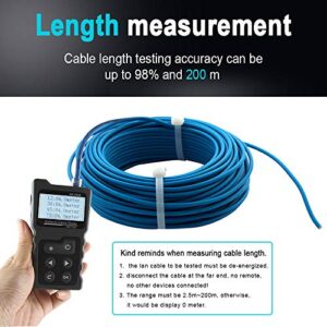 Network Cable Tester RockyMars NF8209, Wire Tracker with PoE Testing, Port Flash, Cable scan, Length Measurement, and Continuity Testing Function for CAT5e/CAT6/CAT6a, LCD Display