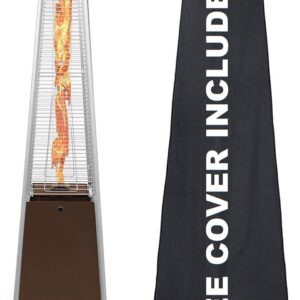 Avenlur Outdoor Patio Propane Space Heater - 48,000 Btu Pyramid Propane Heater, Outdoor Heater, Portable Heater, Patio Heater Propane, W/Wheels, Protective Cover (Hammered Bronze)