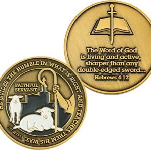 Pastors Coin, Pastor Appreciation Gift for Men and Women, Preacher Gifts, Humble Servant Token for Ministers, for Pastors Wife, Bishops, and Priests, Christian Religious Prayer Token