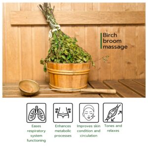 Books.And.More Steam Sauna Birch Tree Banya Venik for Sauna Russian Sauna Accessories