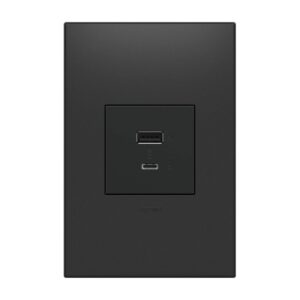 adorne Full-Size, USB Outlet, Ultra Fast Charge, A/C USB Outlet, Graphite, ARUSB2AC6G4