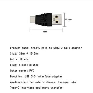 rgzhihuifz Type-C Male to USB3.0 Male Adapter，USB C to USB A 5G 3A Converter, USB 3.1 AM to CM Support Data Synchronization and Charging, Suitable for Mobile Phones, Computers,2-Pack