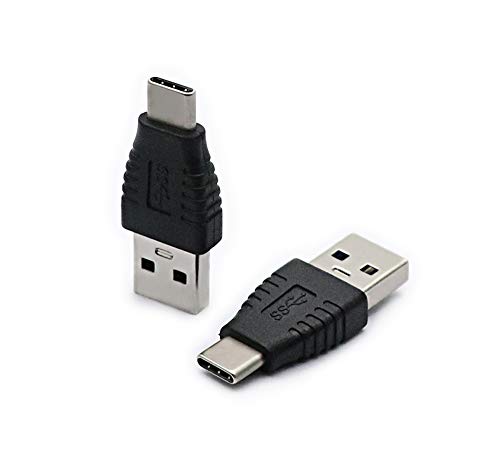 rgzhihuifz Type-C Male to USB3.0 Male Adapter，USB C to USB A 5G 3A Converter, USB 3.1 AM to CM Support Data Synchronization and Charging, Suitable for Mobile Phones, Computers,2-Pack